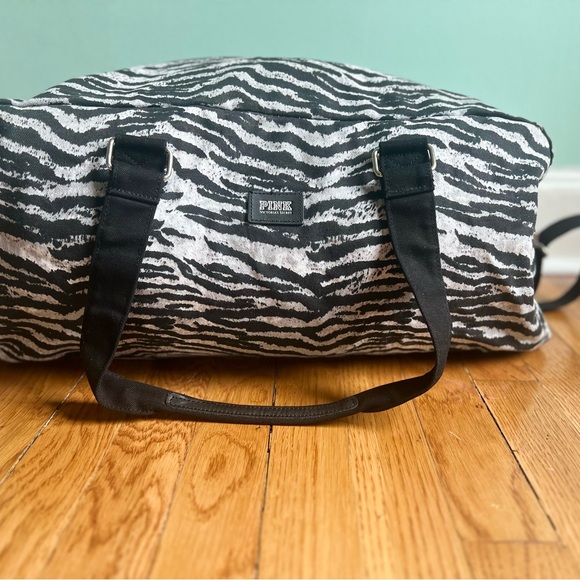 PINK Victoria's Secret | Bags | Zebra Print Tote Bag With Black Straps ...